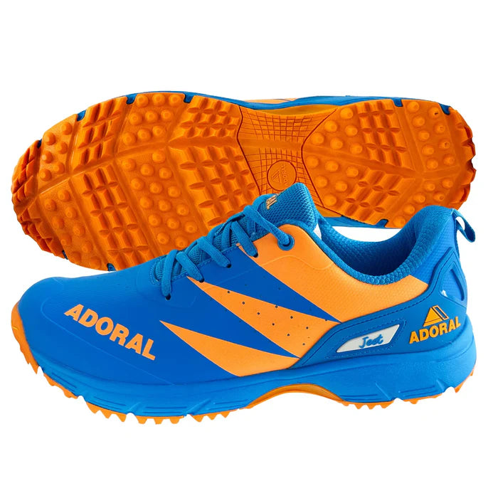 Cricket Shoes ADORAL Jeet Blue Orange Stylish Design – Cricketer Point ...