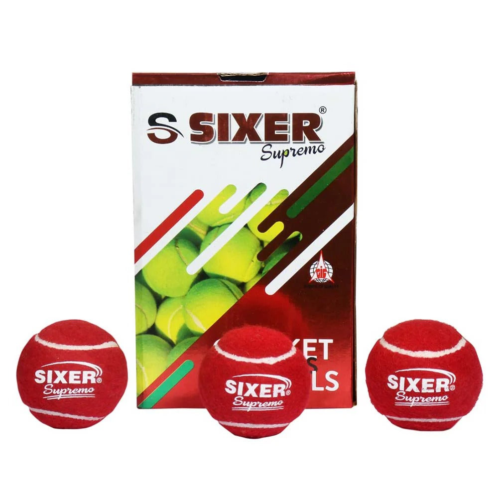Cricket Tennis Ball Sixer Supremo | Premium Practice Ball – Cricketer ...